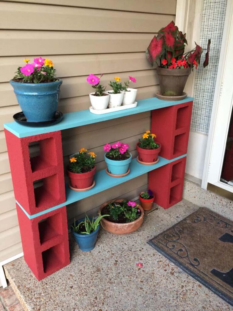 24 Creative Painted Cinder Block Ideas for a Colorful Home