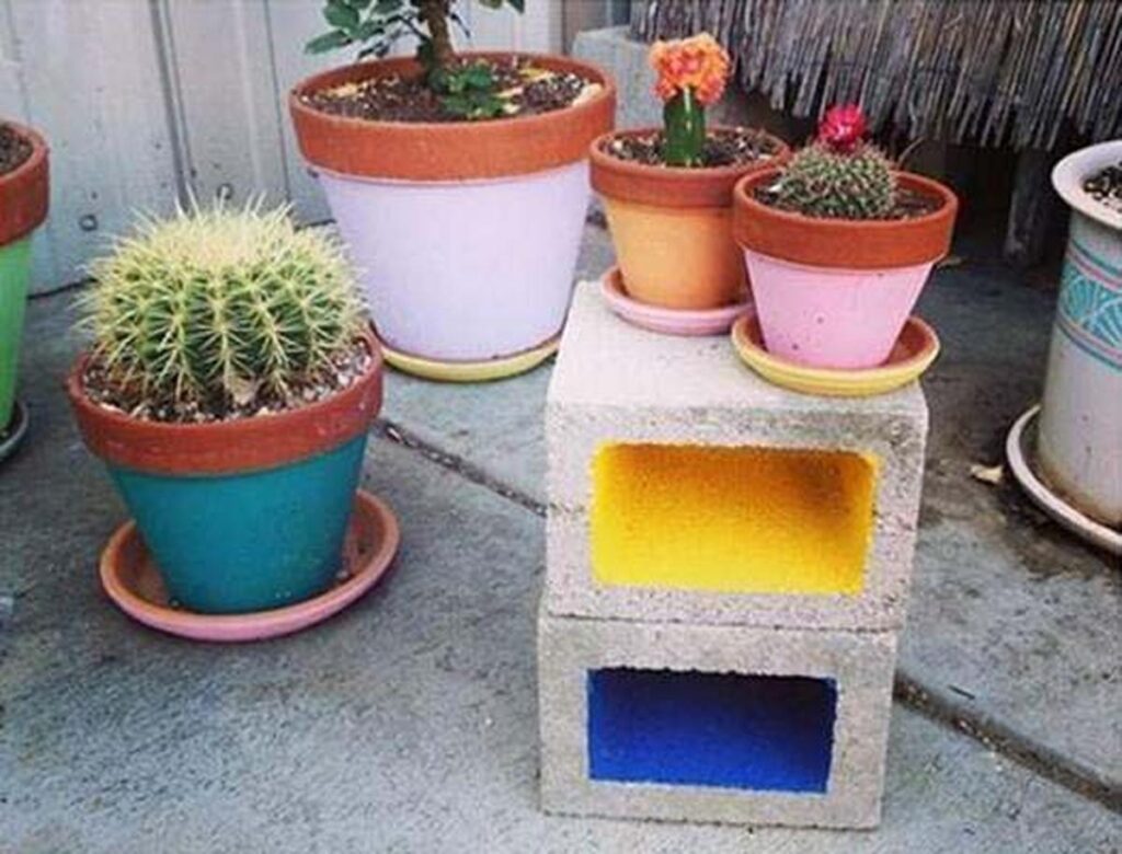 24 Creative Painted Cinder Block Ideas for a Colorful Home