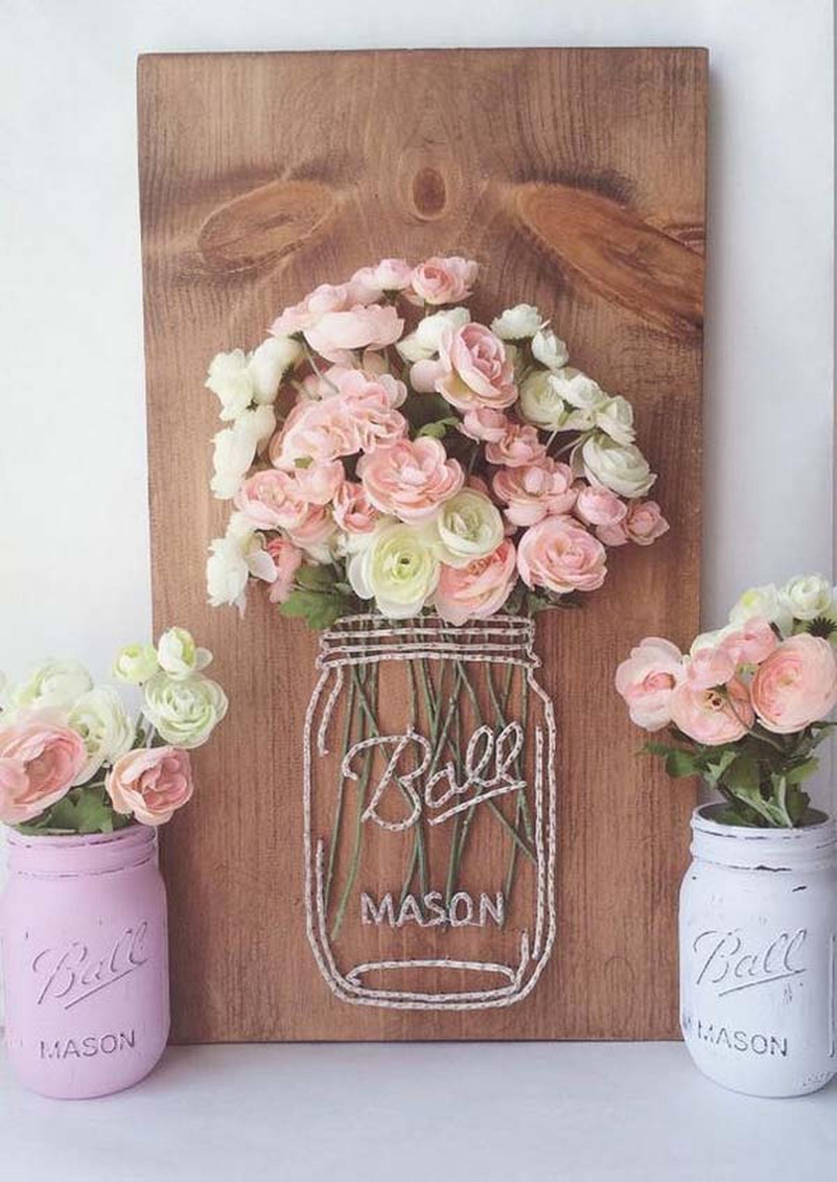 10 Beautiful String Art Ideas Using Mason Jars