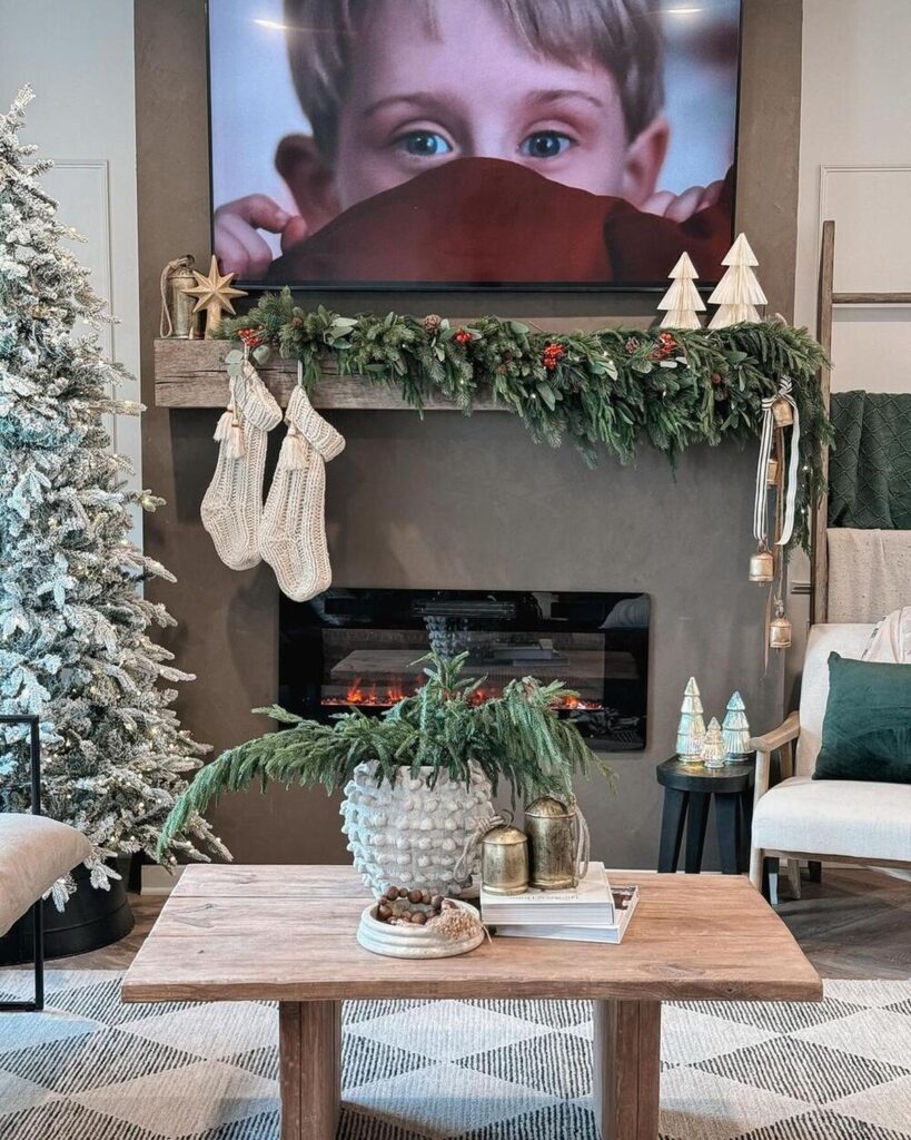 25 Christmas TV Stand Decorating Ideas for Stylish Festivity
