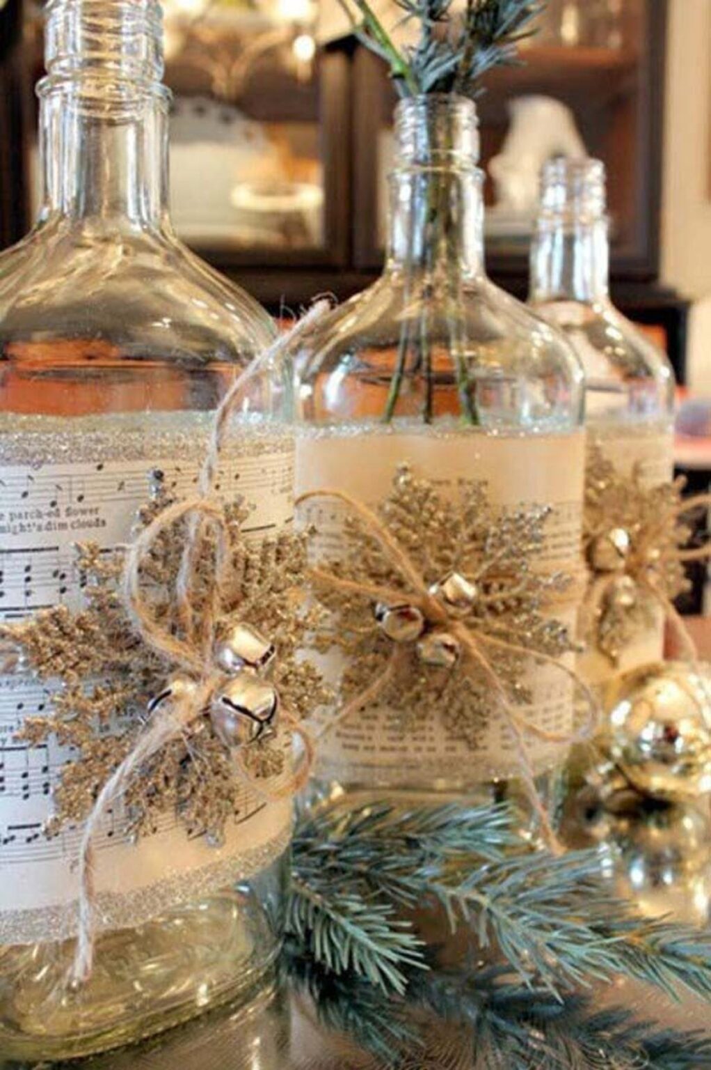 30 DIY Christmas Ideas to Upcycle Wine Bottles