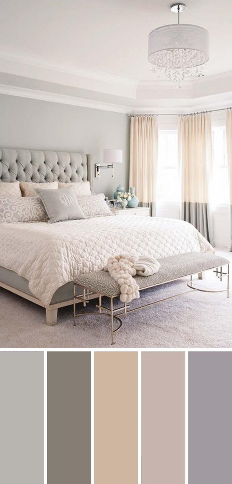 21 Gorgeous Bedroom Color Schemes with Charts