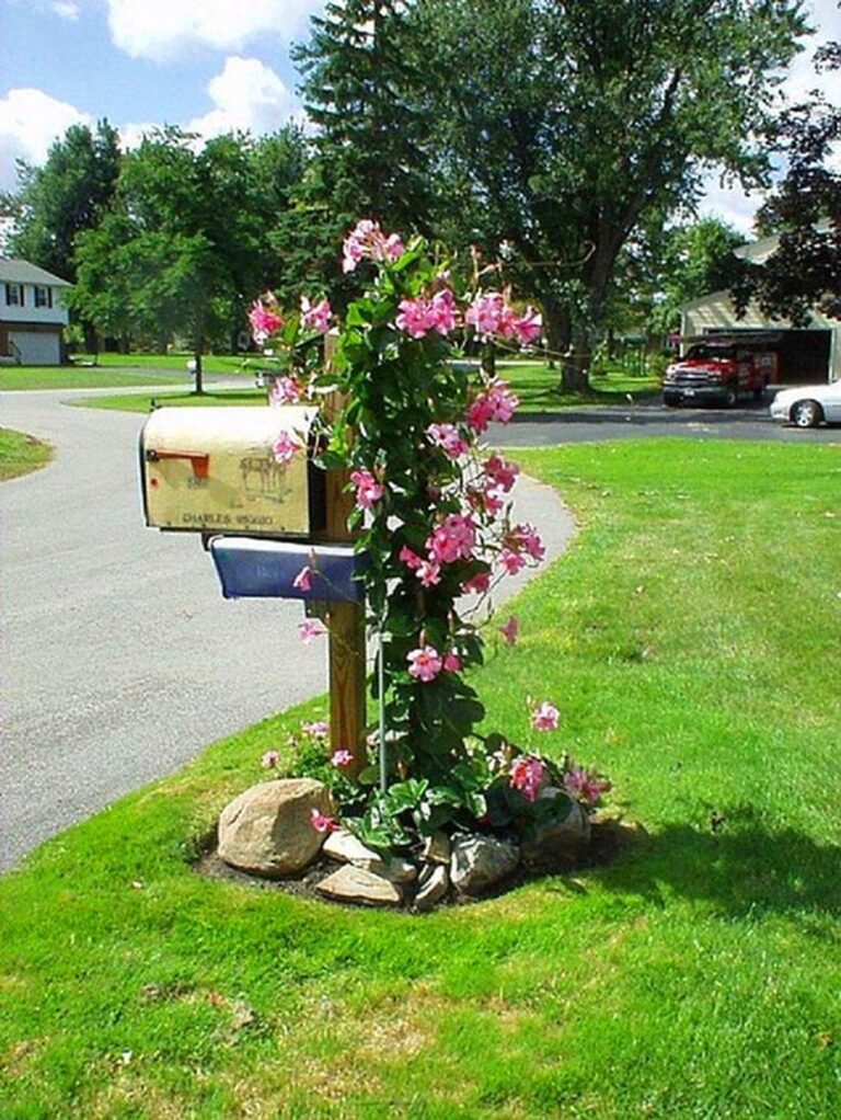 26 Mailbox Landscapes with Stunning Flower Beds