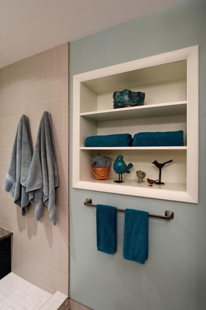 29 Smart Built-in Shelf Ideas for More Bathroom Storage