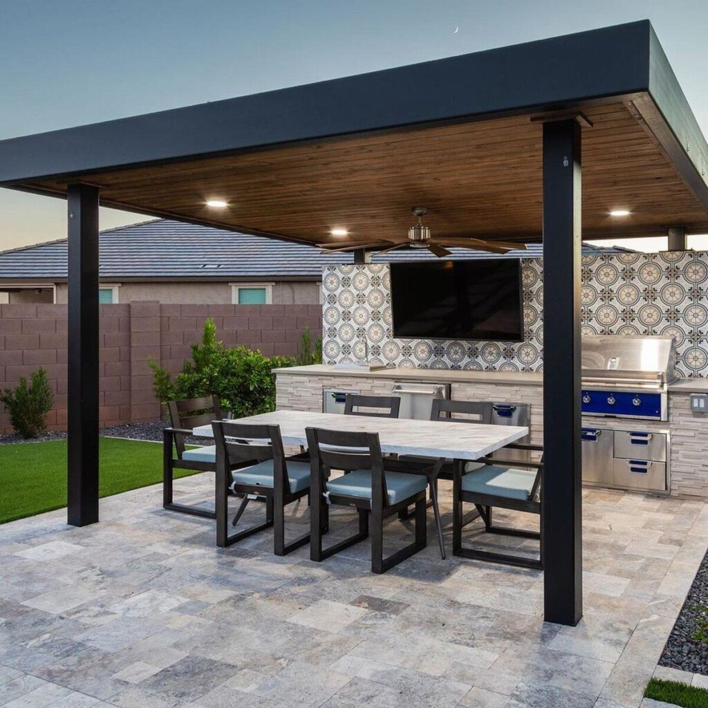 18 Covered Grill Area Designs for All Seasons