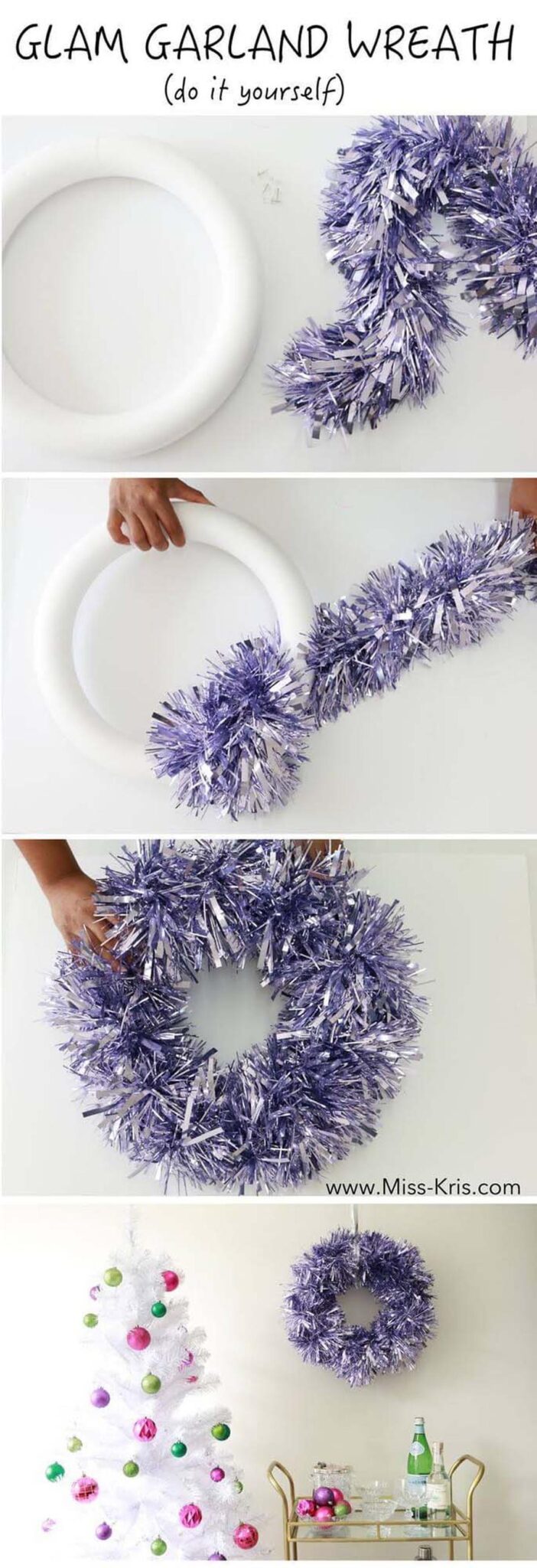 22 Easy Christmas Tinsel Decor Ideas