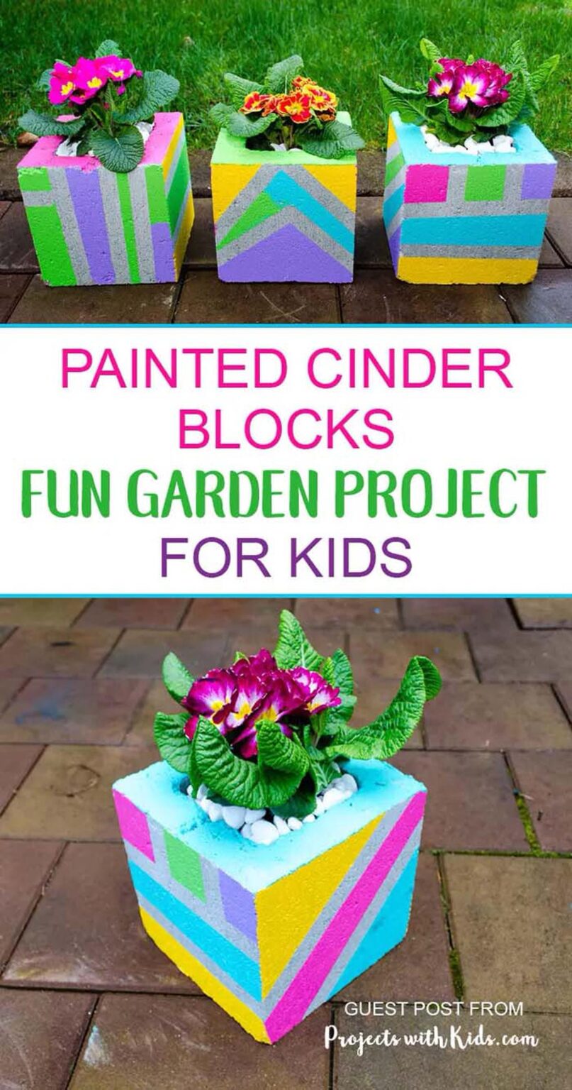 24 Creative Painted Cinder Block Ideas for a Colorful Home