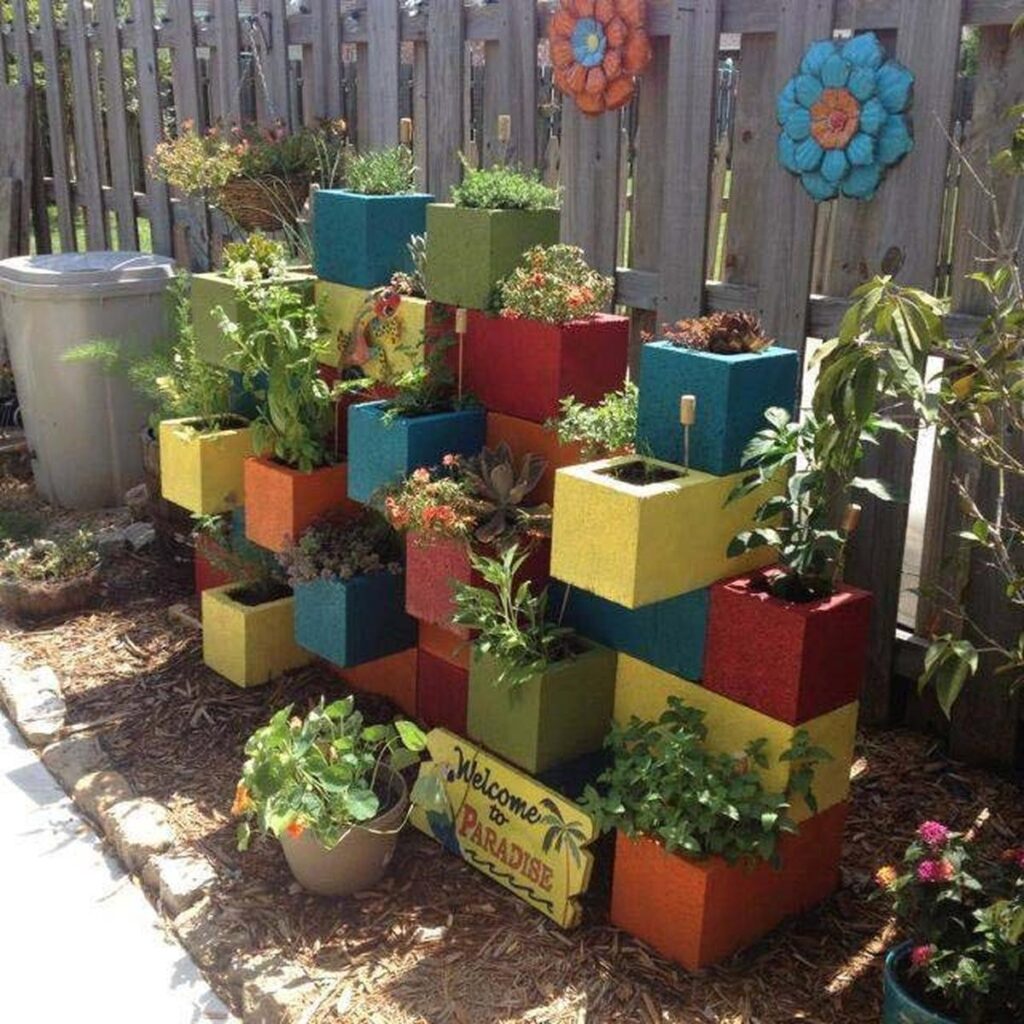 24 Creative Painted Cinder Block Ideas For A Colorful Home