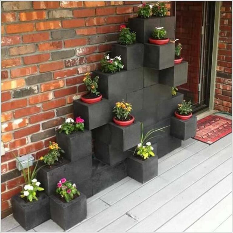 24 Creative Painted Cinder Block Ideas for a Colorful Home
