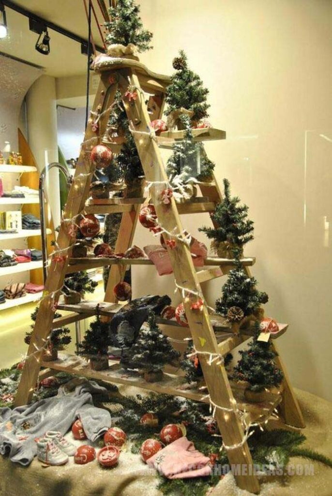28 Innovative Christmas Ladder Tree Designs to Try