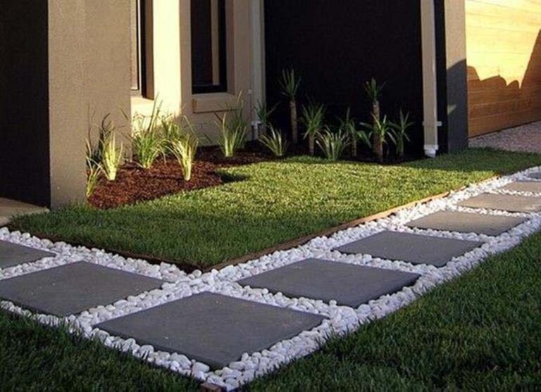 28 Gorgeous White Rock Landscaping Designs to Elevate Your Front Yard