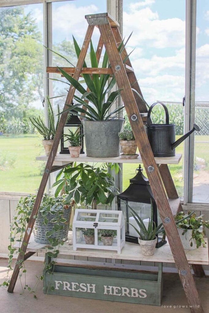 36 Stunning Repurposed Ladder Ideas for a Rustic Flair