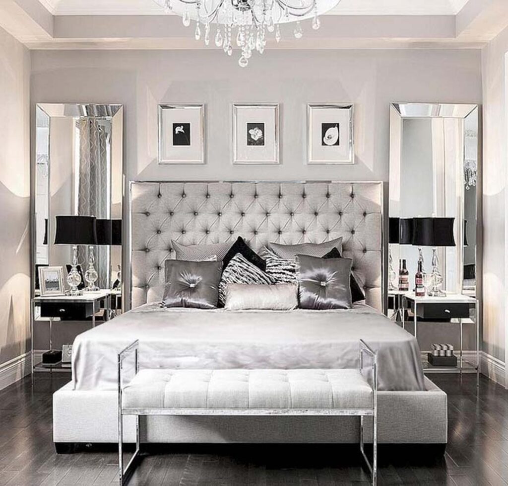 37 Luxurious Silver Bedroom Designs to Dazzle