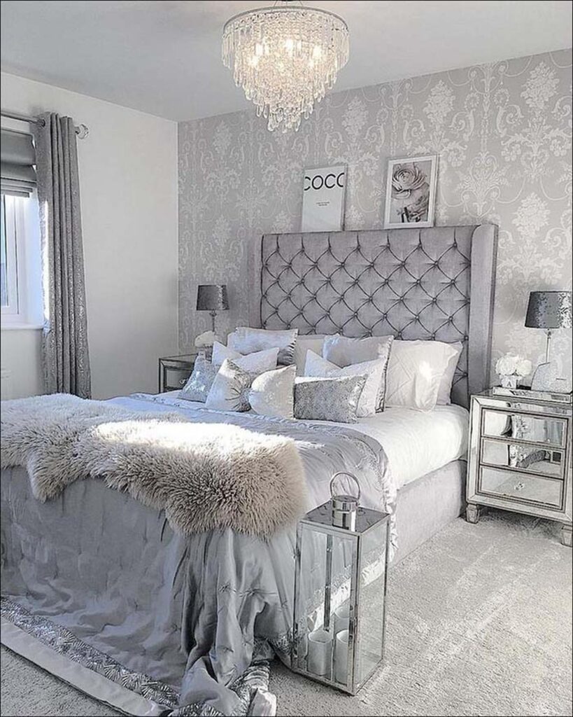 37 Luxurious Silver Bedroom Designs to Dazzle