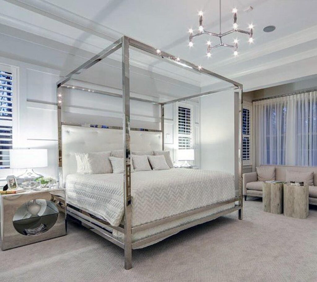 37 Luxurious Silver Bedroom Designs to Dazzle
