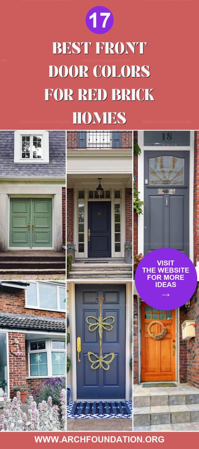 17 Stunning Front Door Colors for Red Brick Homes