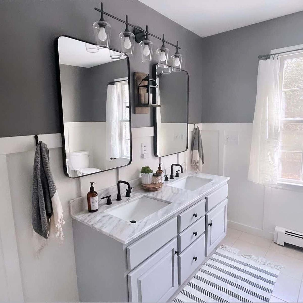 28 Beautiful Small Bathroom Wainscoting Ideas to Add Charm ...