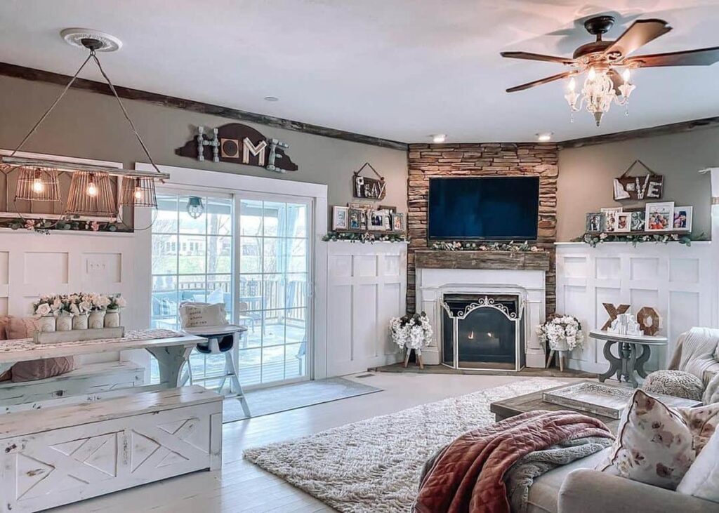 15 Best Farmhouse TV Setups Over White Fireplaces -Architectural Foundation