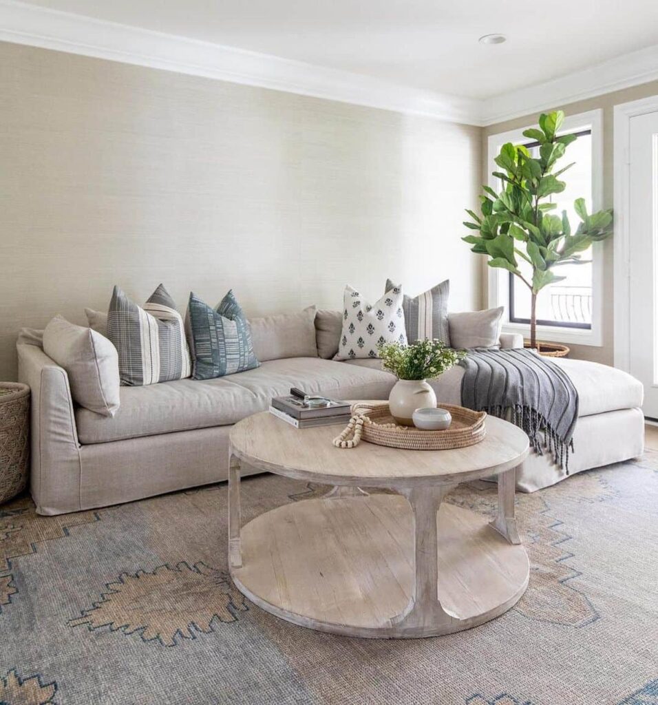 35 Gorgeous Large Round Coffee Tables to Anchor Your Living Room with ...