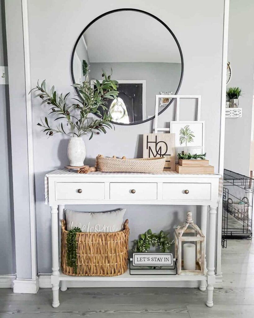 34 Trendy Entryway Table Decor Ideas to Welcome Guests -Architectural Foundation