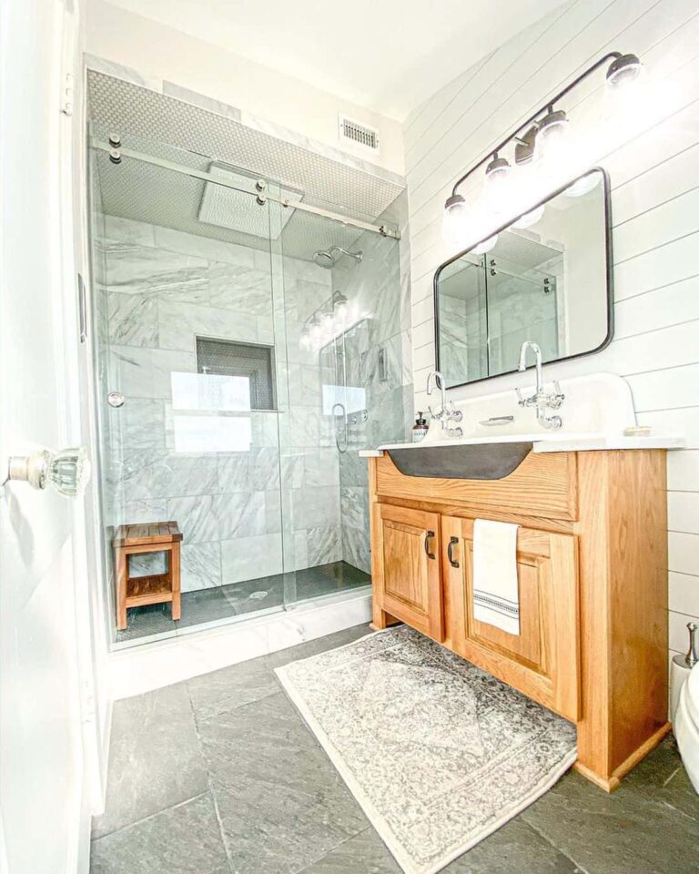 33 Farmhouse Shower Ideas for a Rustic Bath -Architectural Foundation