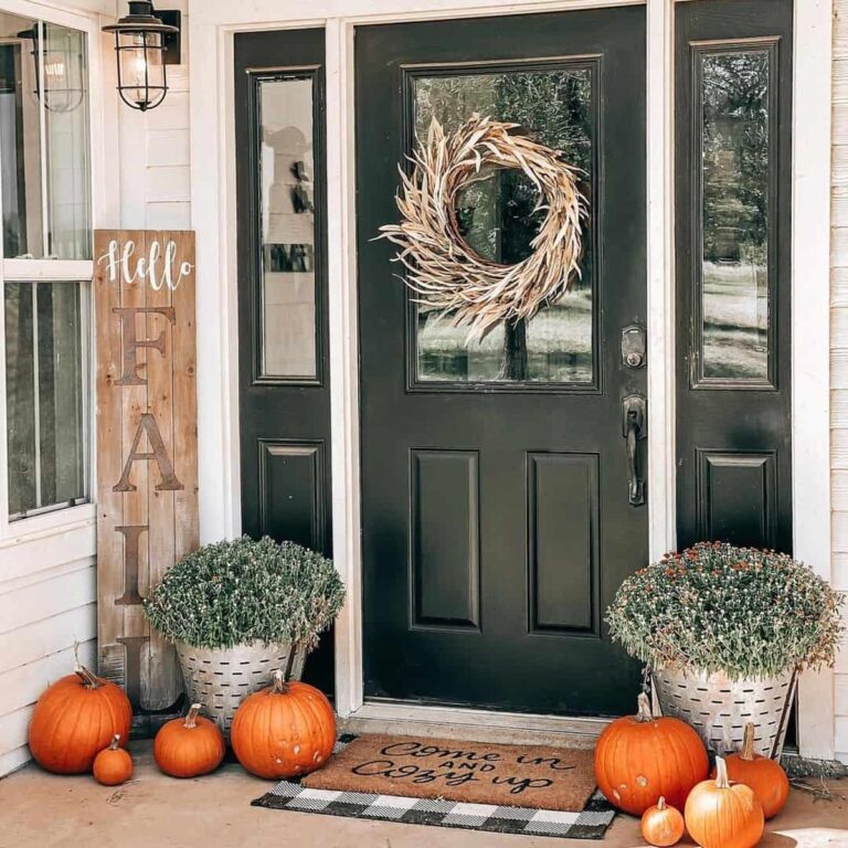 34 Eye-Catching Front Door Fall Wreath Ideas -Architectural Foundation