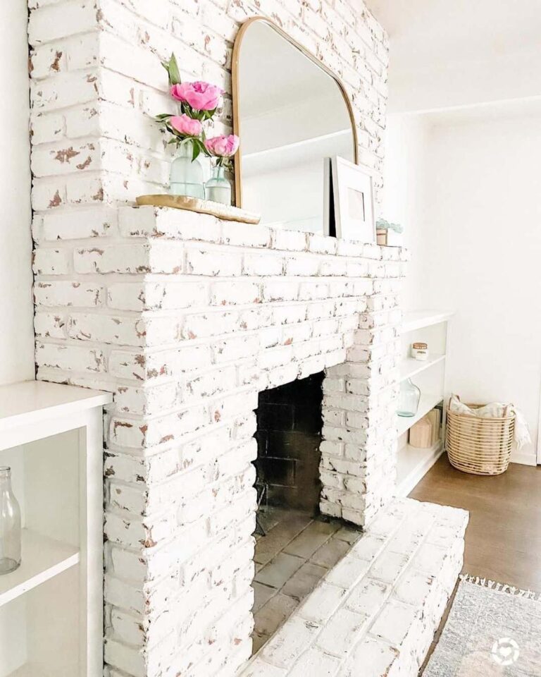 29 Classic Painted Brick Fireplace Designs to Add Warmth -Architectural ...