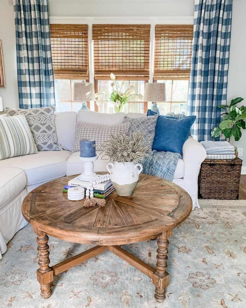 35 Charming Rustic Round Coffee Tables for a Cozy Living Room ...