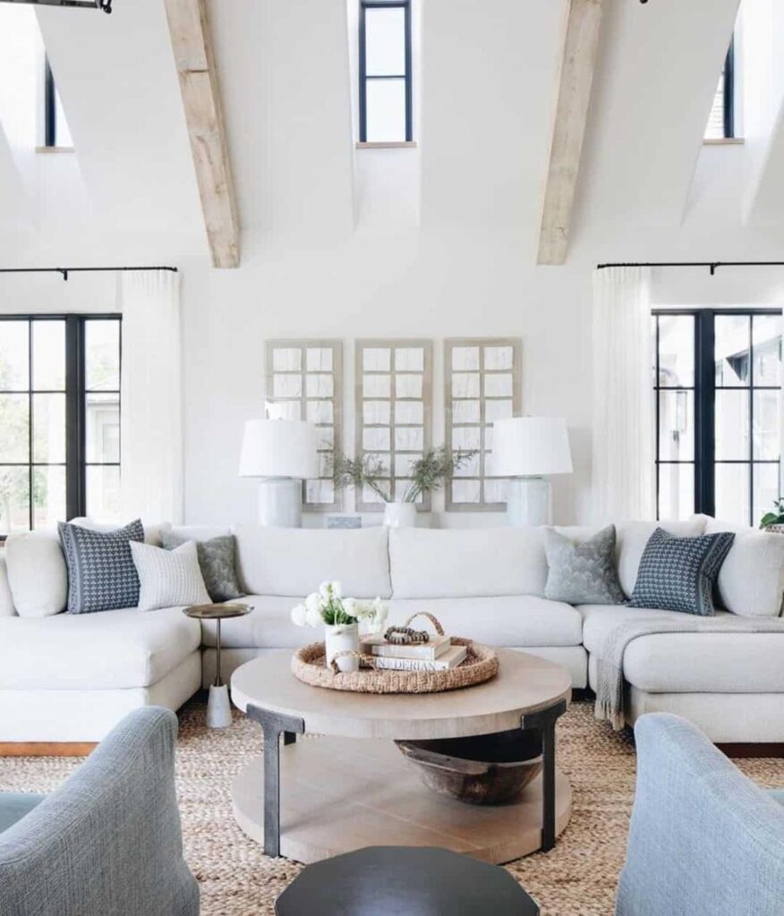 31 White Vaulted Ceilings That Highlight Wooden Beams -Architectural ...