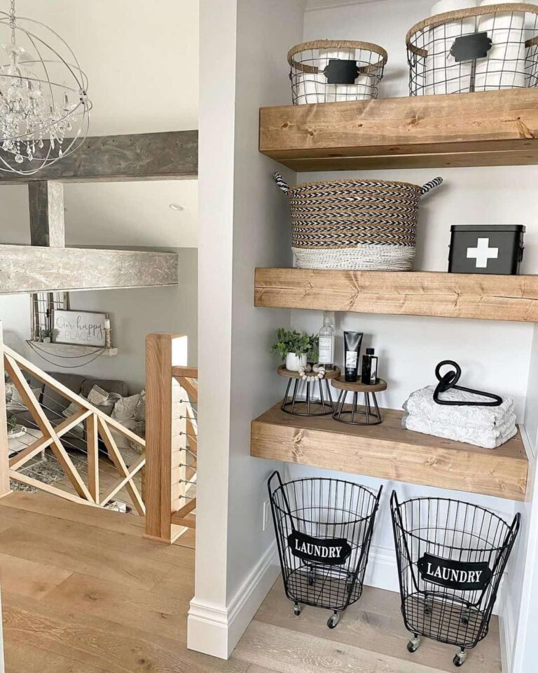 30 Ways to Upgrade Your Laundry Room with Floating Shelves ...