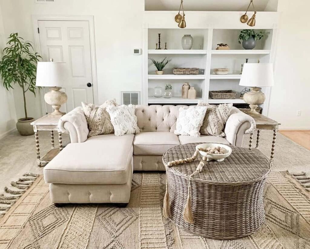35 Charming Rustic Round Coffee Tables for a Cozy Living Room ...