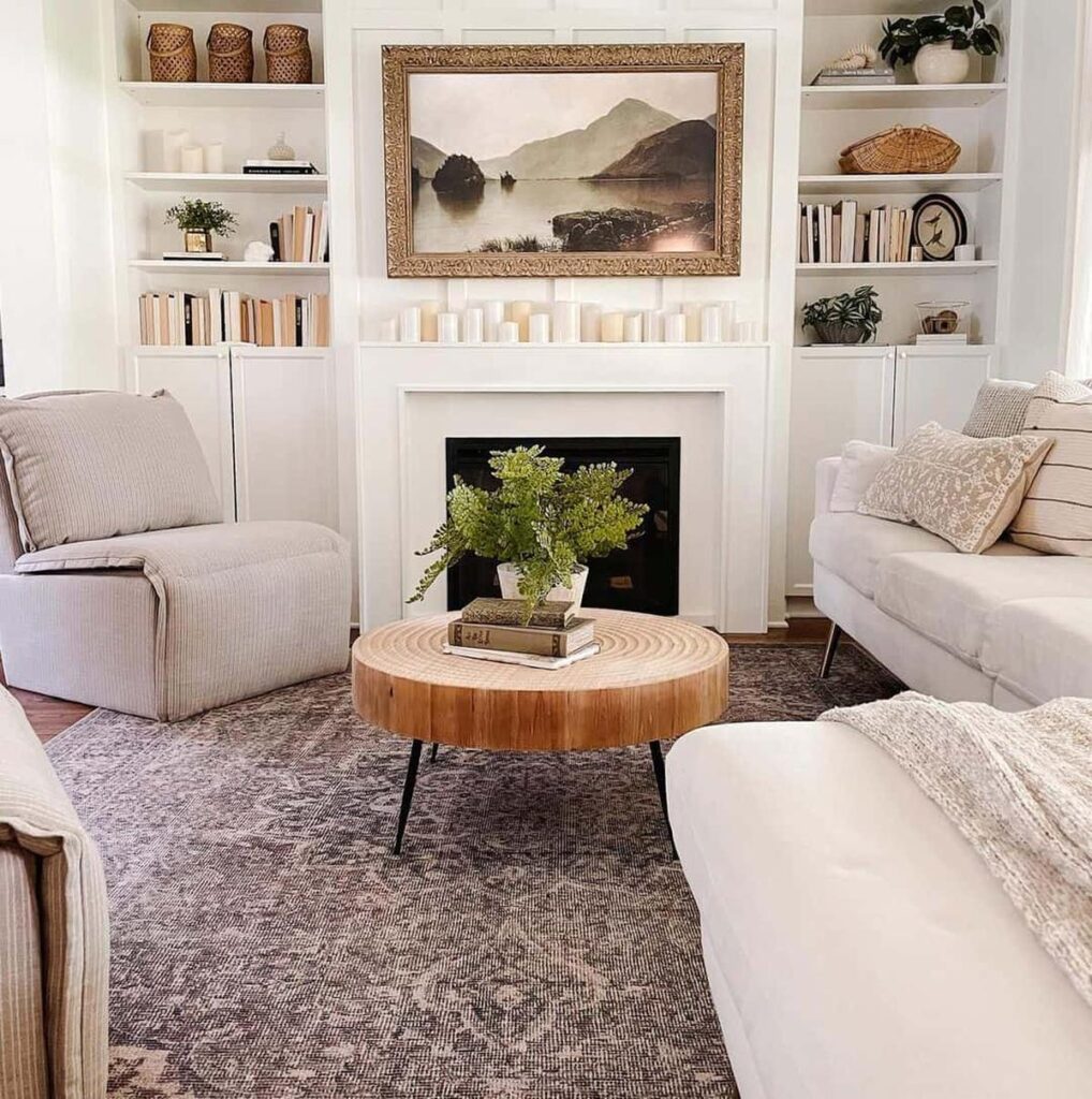 35 Charming Rustic Round Coffee Tables for a Cozy Living Room ...
