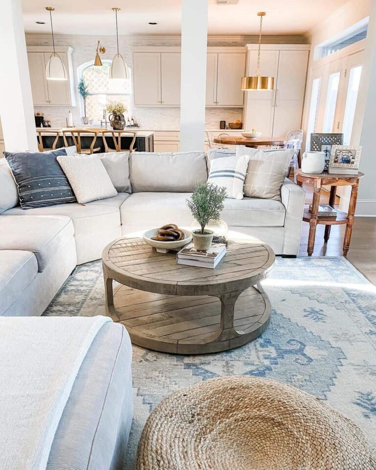 35 Charming Rustic Round Coffee Tables for a Cozy Living Room ...