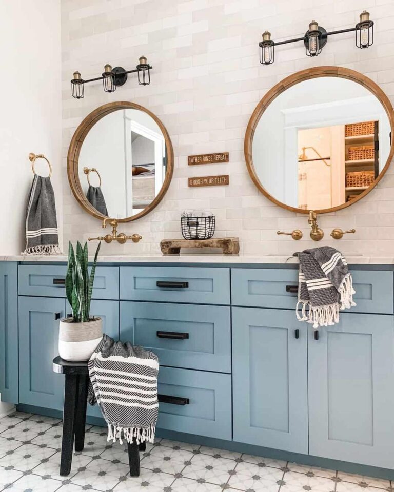 28 Stylish Blue Grey Bathroom Vanities to Love -Architectural Foundation