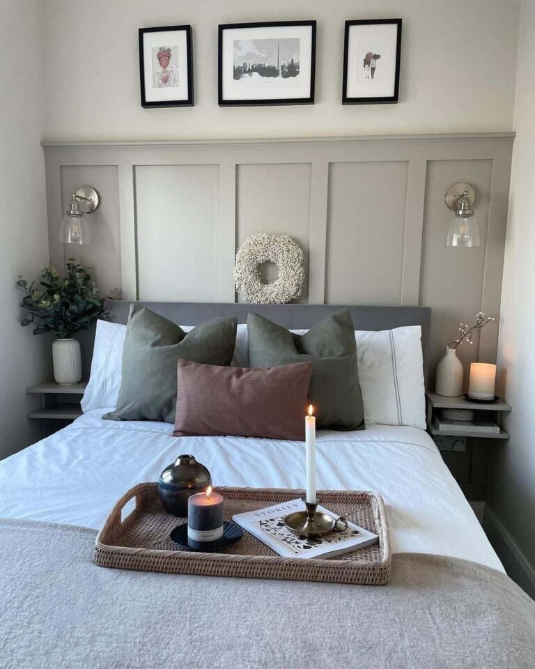 27 Beautiful Artwork Above Bed Ideas to Complete Your Bedroom ...