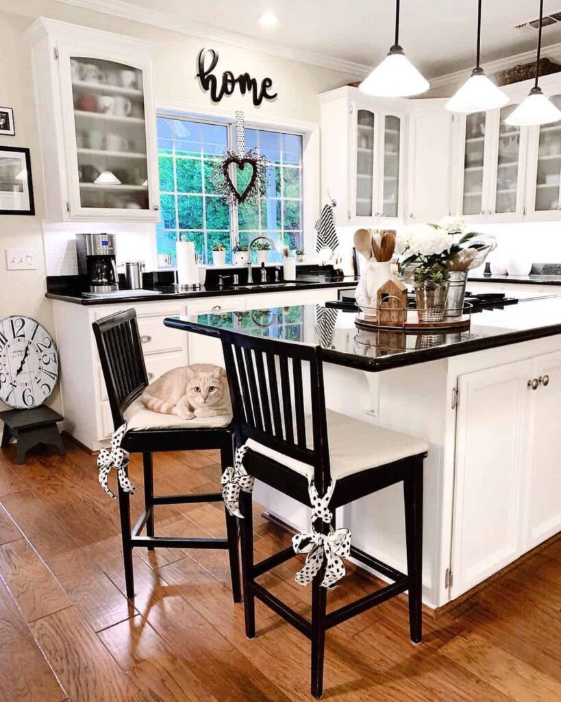 22 White Kitchen Cabinets That Shine with Dark Countertops ...