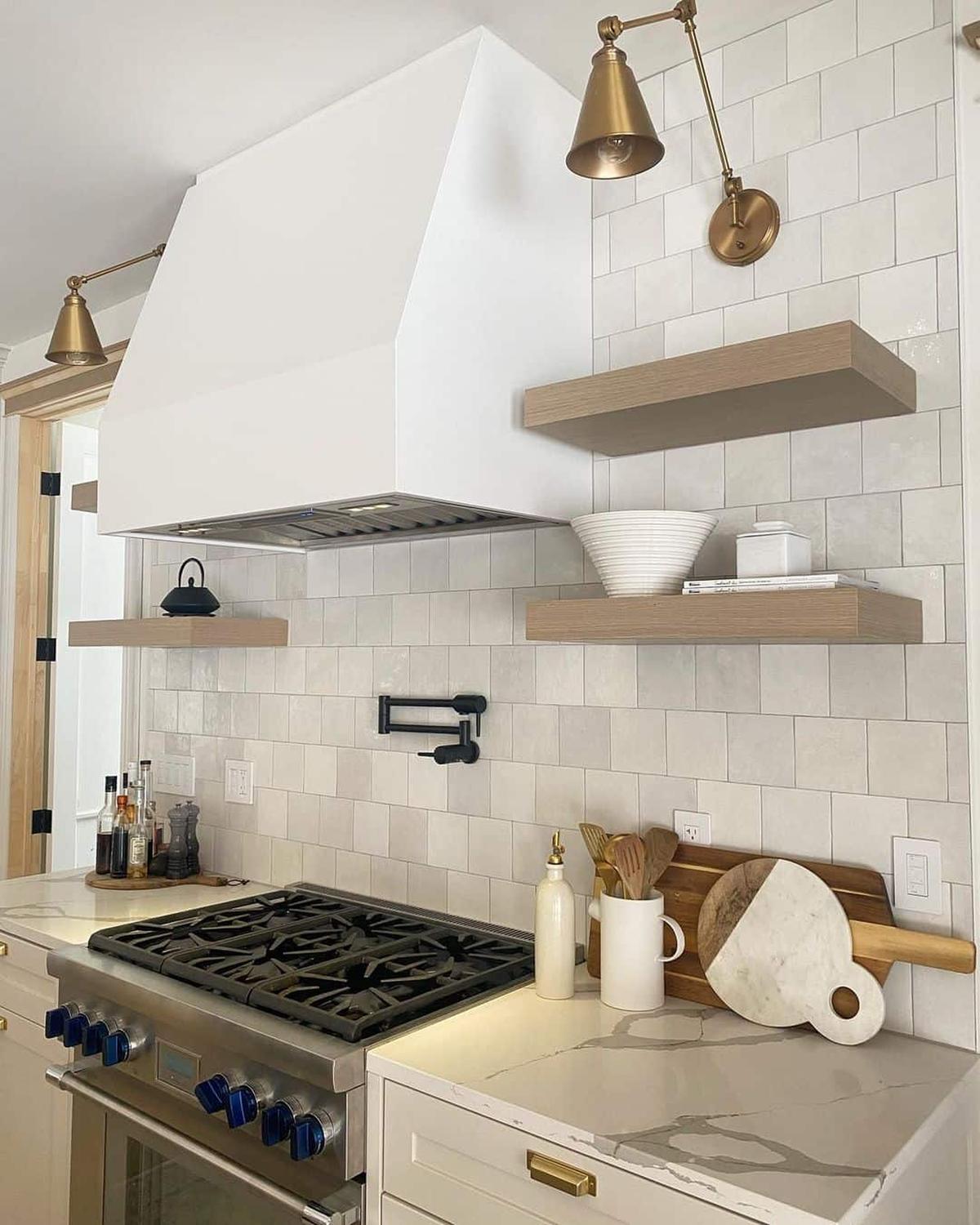 11 Floating Shelf Ideas by Range Hoods for a Modern and Stylish Kitchen -Architectural Foundation