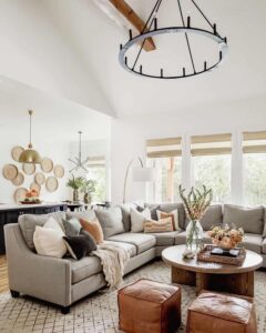 32 Chic Round Coffee Table Ideas for a Lively Sectional Arrangement ...