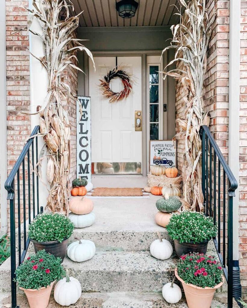 34 Eye-Catching Front Door Fall Wreath Ideas -Architectural Foundation
