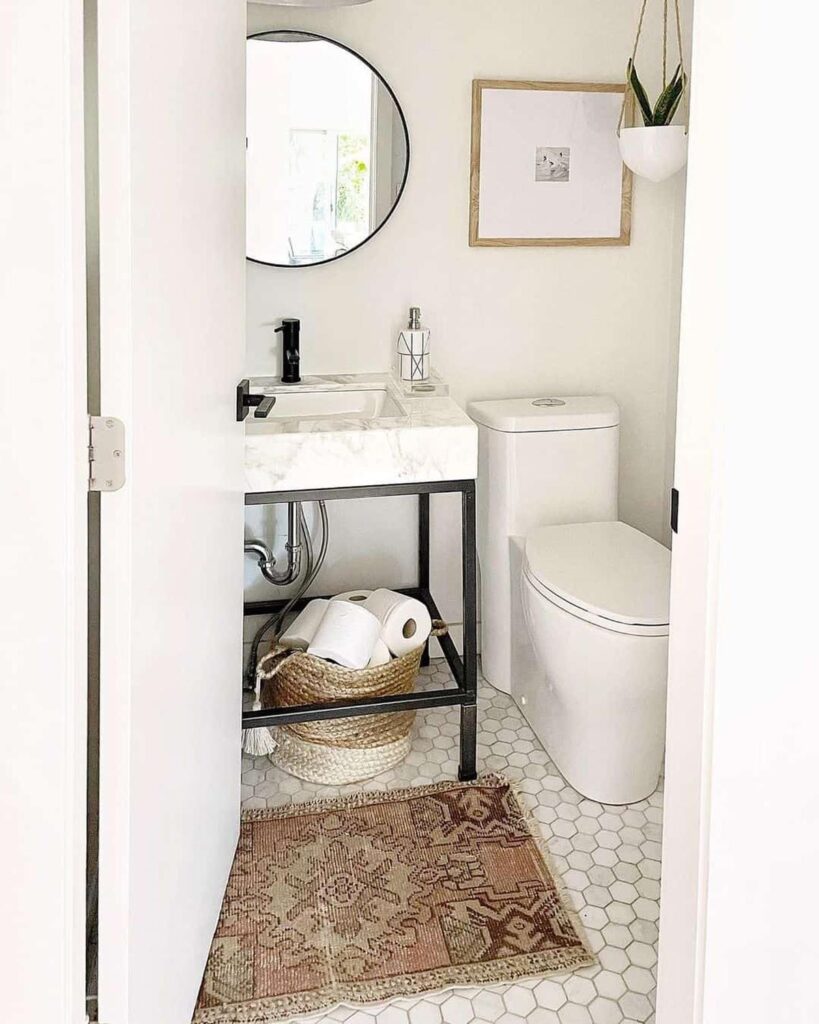26 Smart Designs for Narrow and Small Powder Rooms -Architectural ...