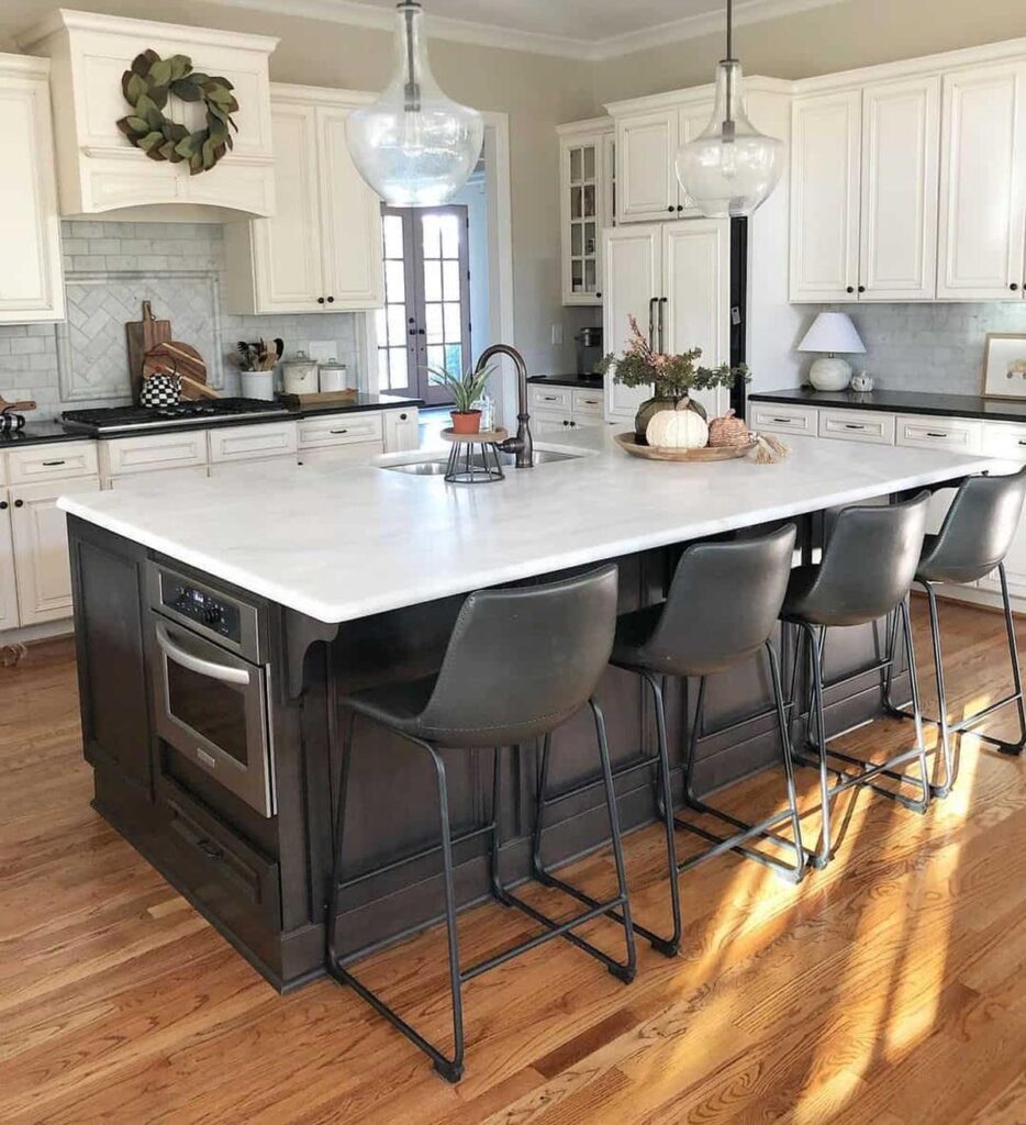 36 Stylish Farmhouse Kitchen Islands with Seating -Architectural Foundation