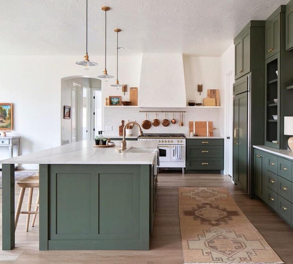 17 Gorgeous Green Kitchen Islands to Try -Architectural Foundation