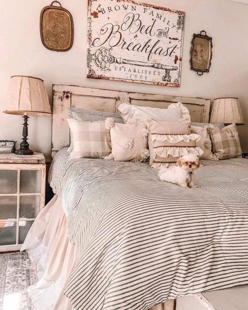 32 Beautiful Rustic Farmhouse Bed Inspirations for a Cozy, Timeless ...
