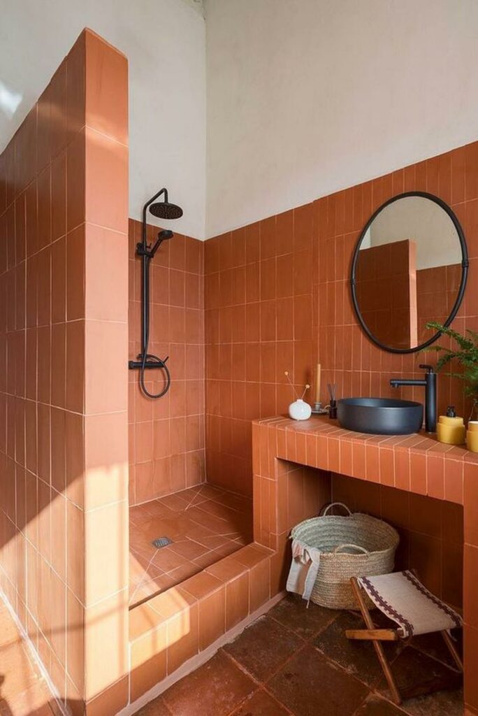 51 Luxurious Terracotta Tile Ideas for Bathrooms