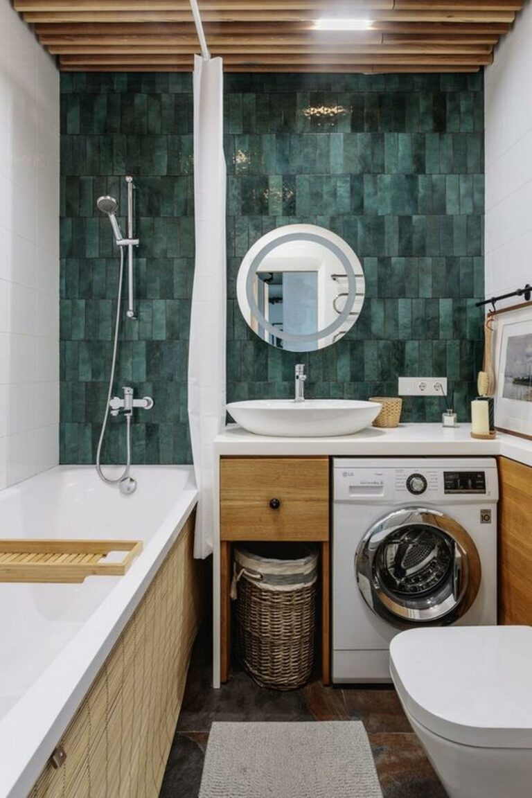 40 Breathtaking Bathroom Designs With Washing Machines