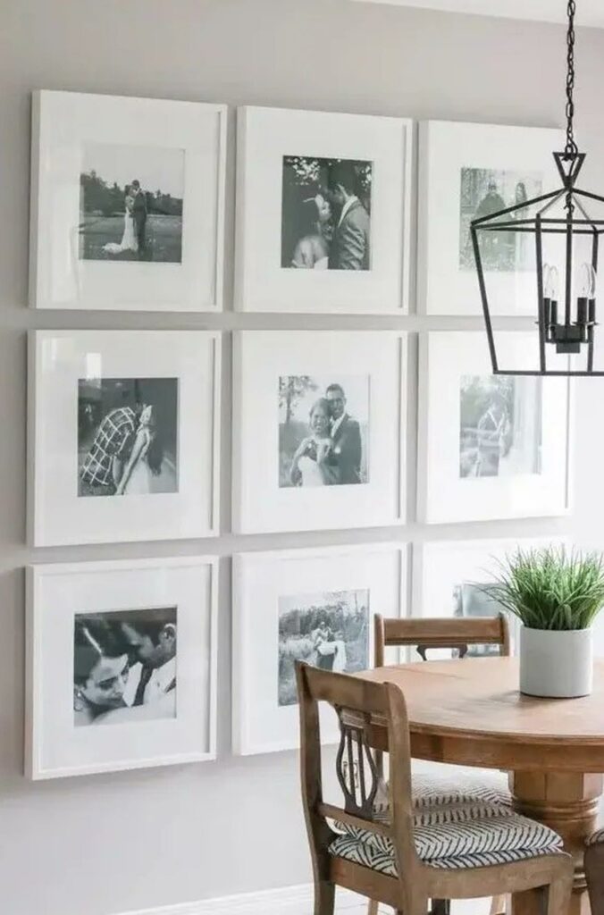 51 Sophisticated Grid Gallery Wall Designs for Homes