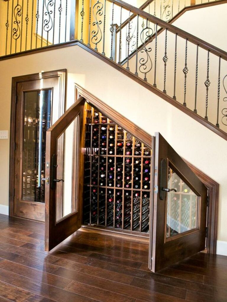 25 Elegant Under Stairs Wine Cellars and Storage Havens