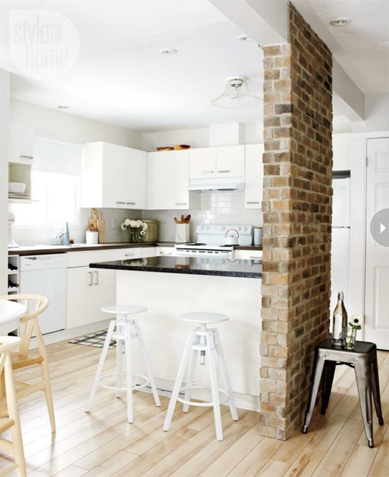 95 Elegant Kitchens With Brick Walls And Ceilings