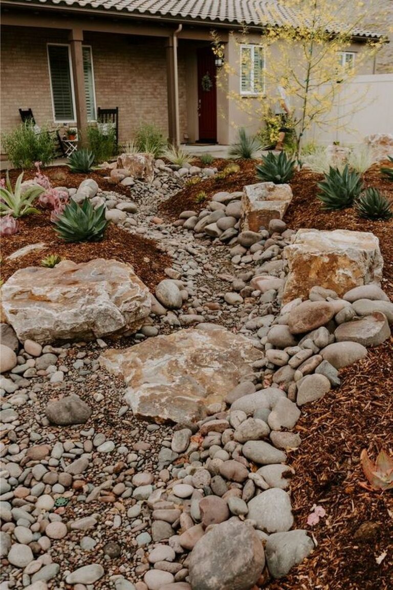 36 Elegant Dry River Bed Landscaping Ideas