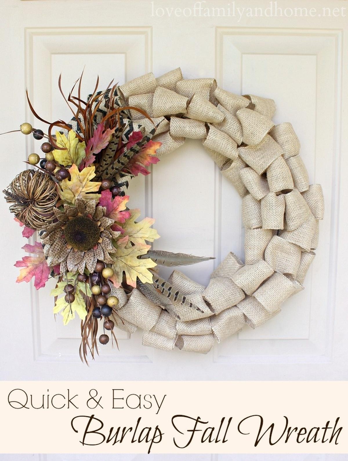 10 Charming DIY Burlap Fall Wreaths for Warm Doorways